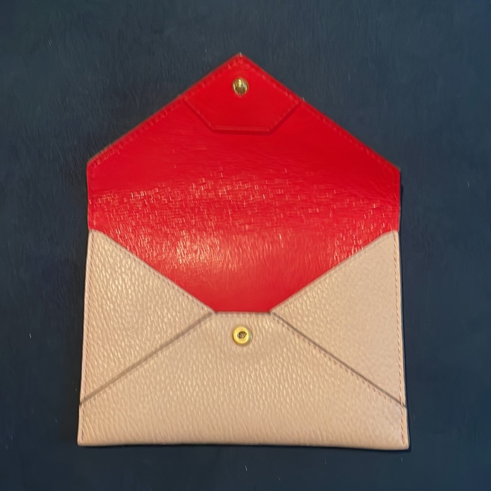 Tory Burch Envelope Pouch - Pink Soft Letter With Red… - Gem